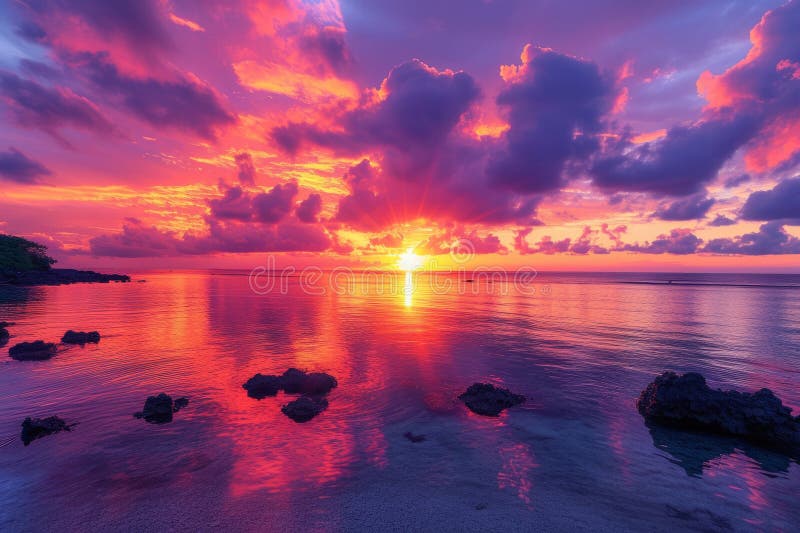 Sunsets and Sunrises All Over the World Stock Illustration ...