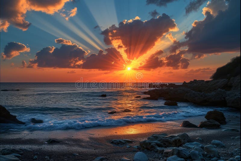 Sunsets and Sunrises All Over the World Stock Illustration ...