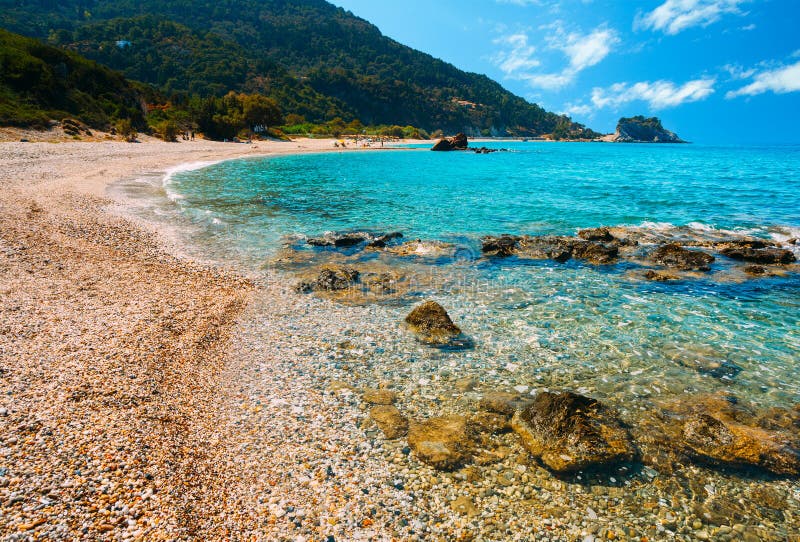 Potami beach Samos stock image. Image of tourism, landscape - 42113085