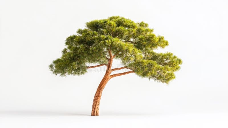 Beautiful Potted Pine Tree Isolated on White Background Stock ...