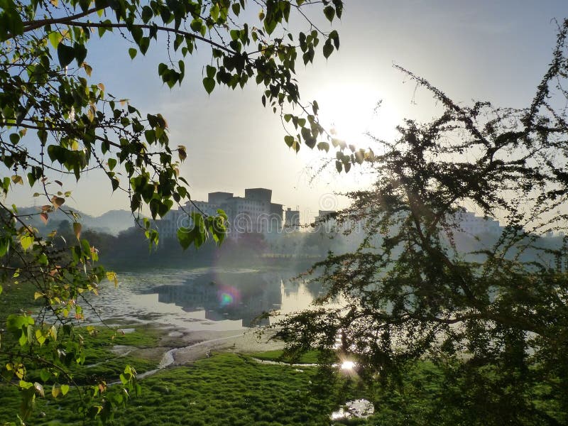 Beautiful Powai Lake at Dawn, Mumbai India. Stock Image - Image of ...