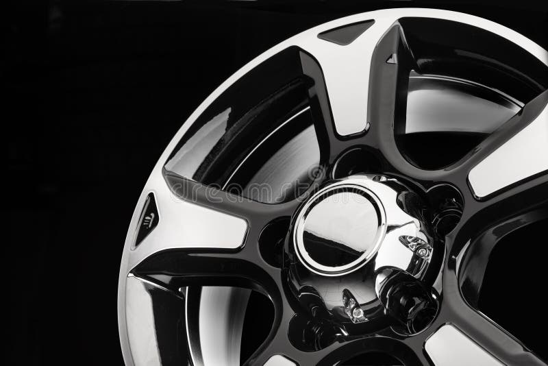 Beautiful Powerful Alloy Wheels for SUVs Close-up on a Black Background ...