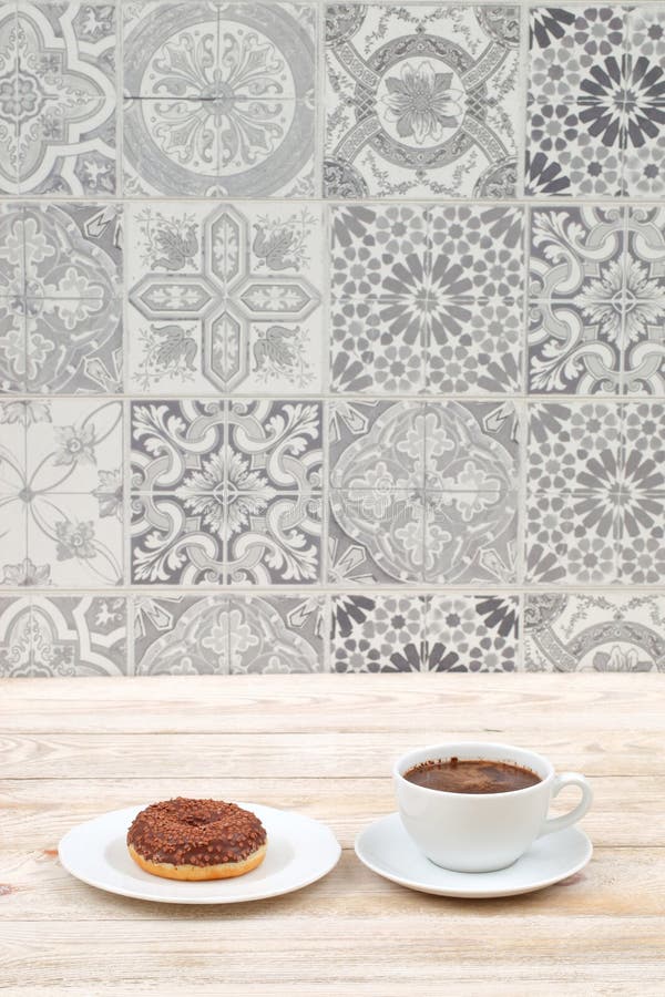 A Beautiful Presentation of Coffee and a Cookie on a Rustic Table with ...