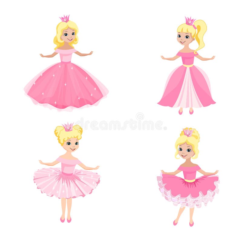 Beautiful Princess in a Crown and a Pink Dress Stock Vector ...