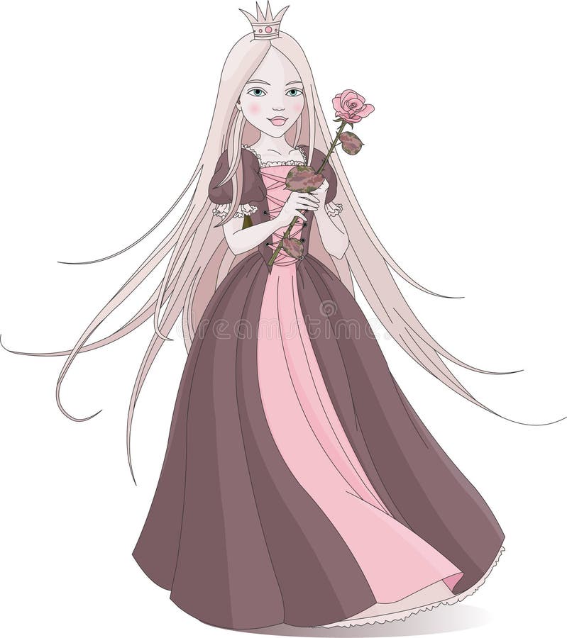 Beautiful princess stock illustration. Illustration of pink - 9037168