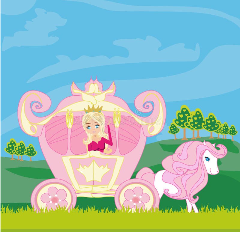 Beautiful Princess in the Carriage Stock Vector - Illustration of ...