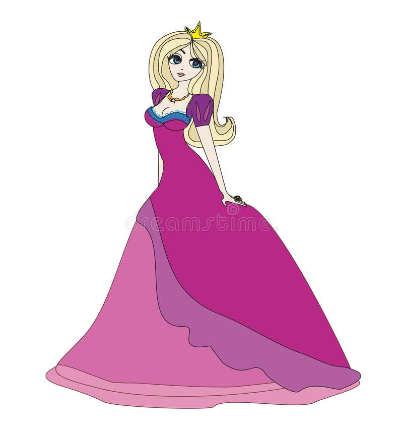 Beautiful Princess - Isolated Drawing Stock Vector - Illustration of ...