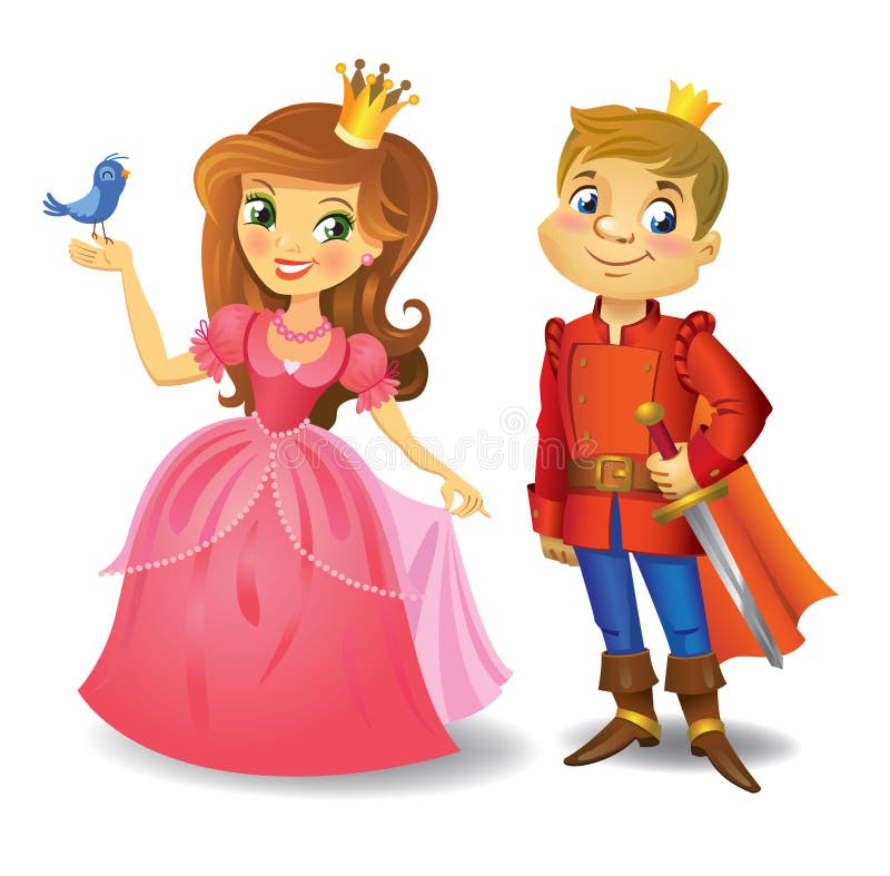 Beautiful Princess and Prince Stock Vector - Illustration of hair ...