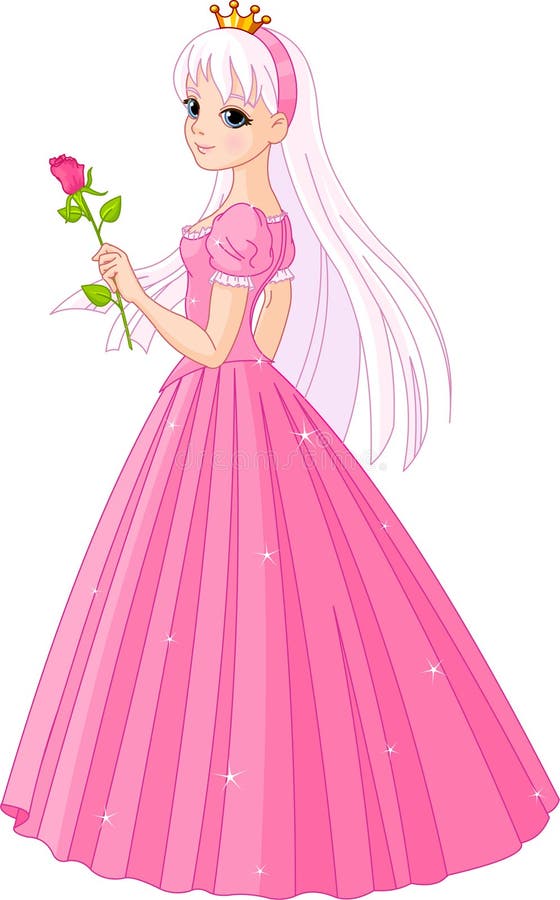 Beautiful Pink Princess with Rose Stock Vector - Illustration of ...
