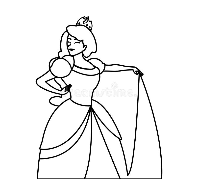 Beautiful Princess and King on Throne of Tales Characters Stock ...