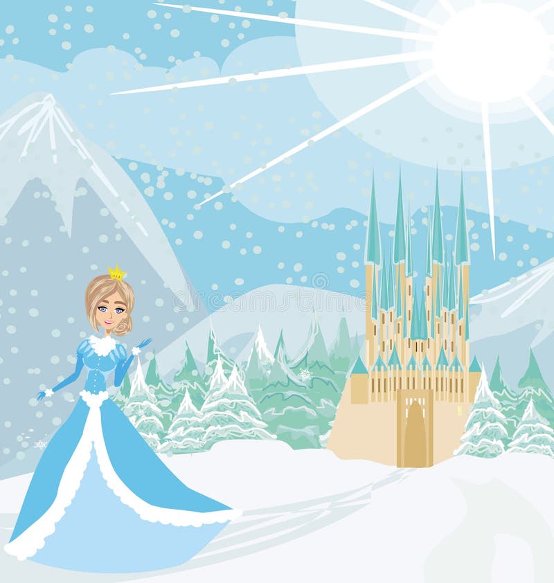 Beautiful Princess on a Walk on a Winter Day Stock Vector ...
