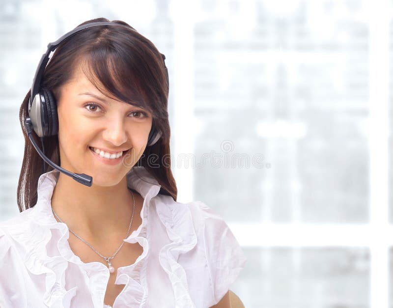 The Beautiful Professional Operator Stock Image - Image of beautiful ...