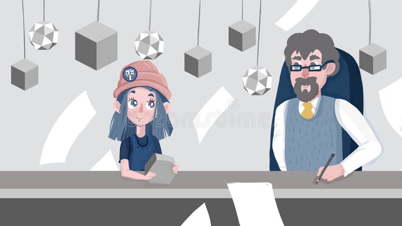 A Beautiful Professor Teaches Drawing Stock Illustration - Illustration ...