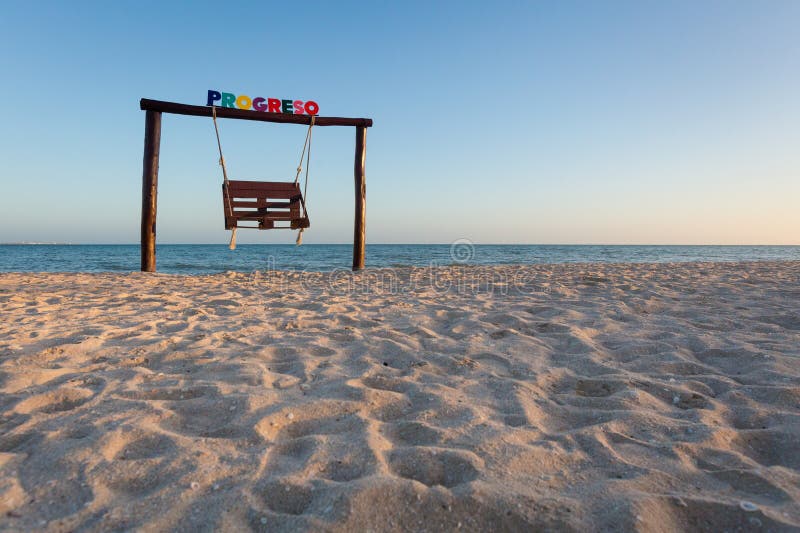 Beautiful Progreso Beach in Mexico Stock Photo - Image of coast, resort ...