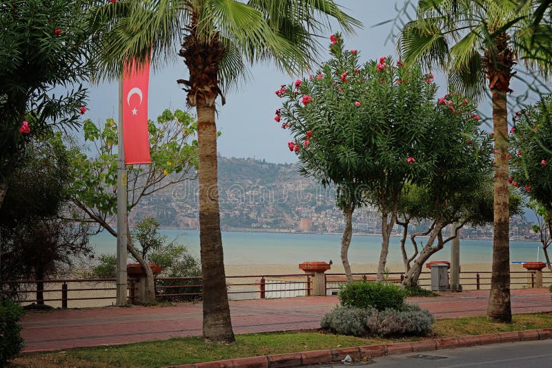 Beautiful Promenade Along the Coastline Stock Photo - Image of ...