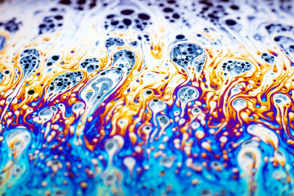 Beautiful Psychedelic Abstraction Formed by Light on the Surface of a Soap Bubble Stock Image ...