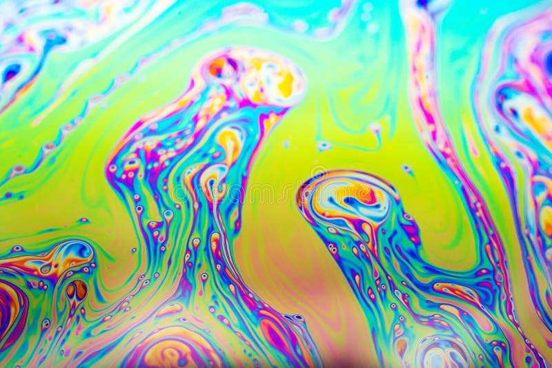 Beautiful Psychedelic Abstraction Formed by Light on the Surface of a ...
