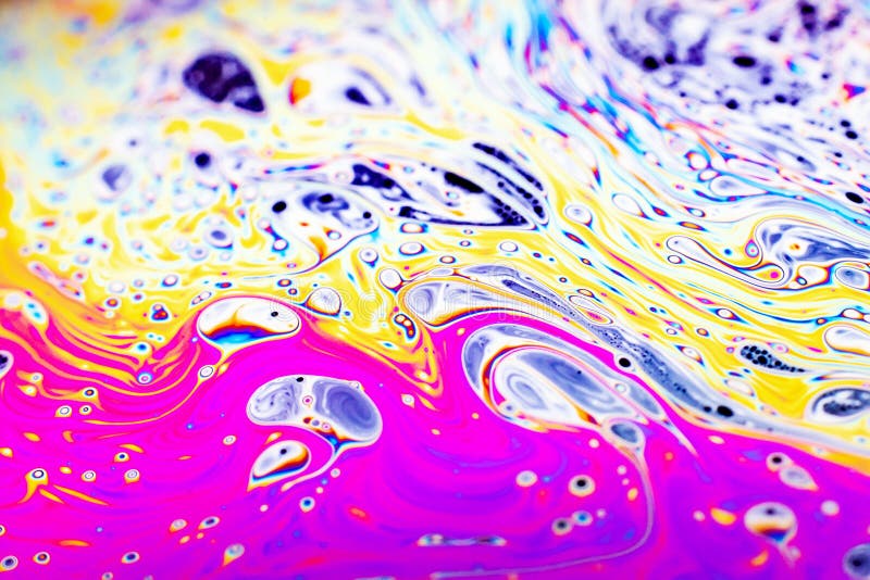 Beautiful Psychedelic Abstraction Formed by Light on the Surface of a ...