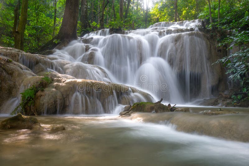Pukang Waterfall, Beautiful Waterfall in Chiang Rai Province, Th Stock ...