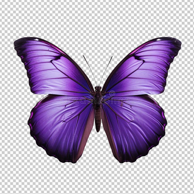 Beautiful Purple Butterfly Isolated on Transparent Background Stock ...