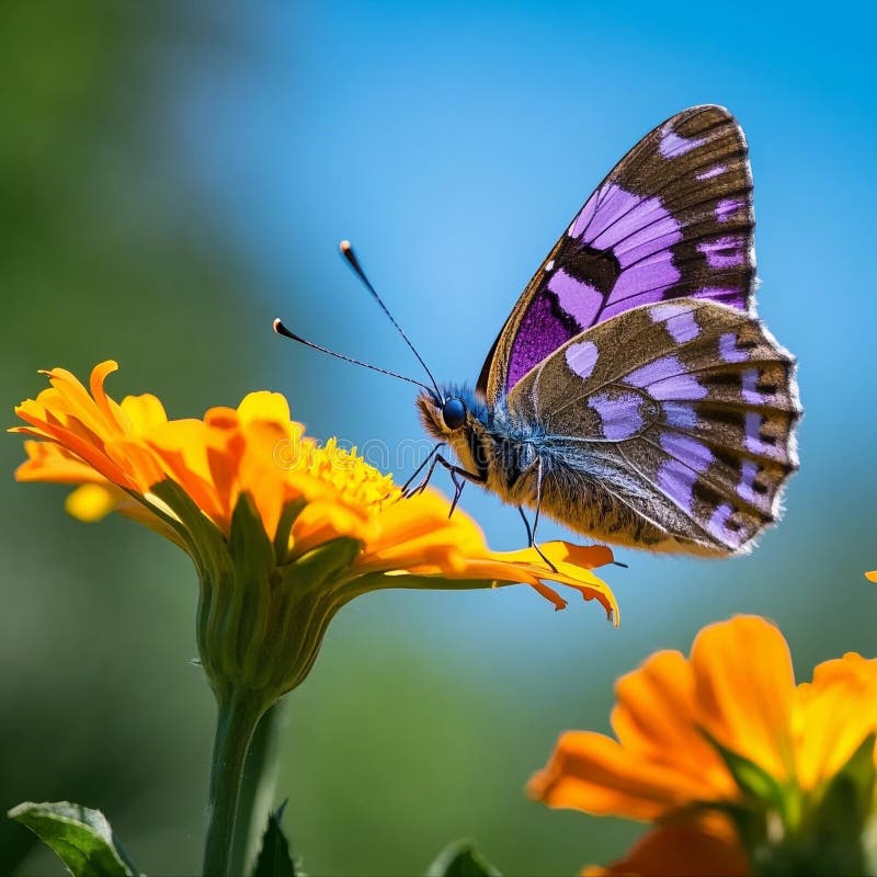 Beautiful purple butterfly stock image. Image of arthropod - 364996563