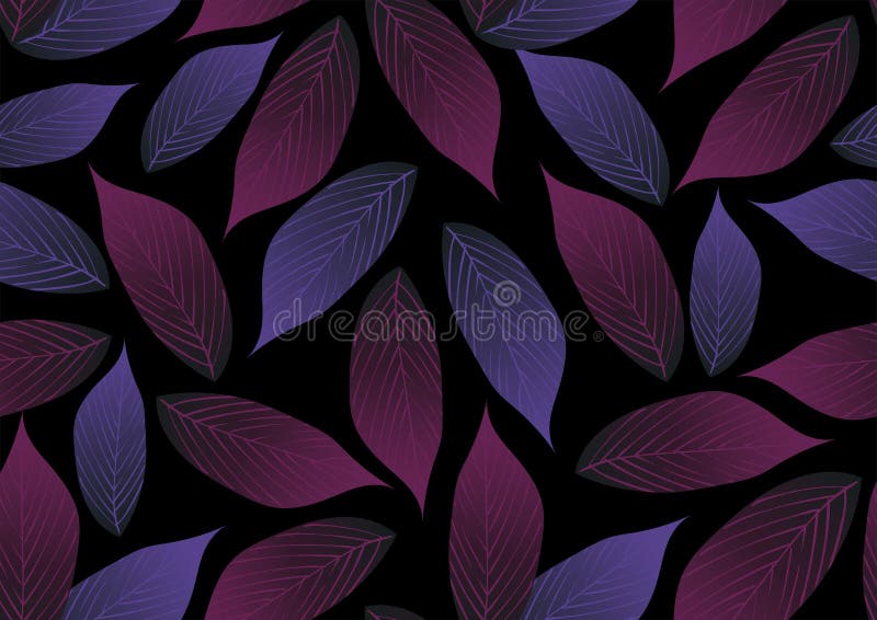 Beautiful Purple Foliage Seamless Pattern Stock Vector - Illustration ...