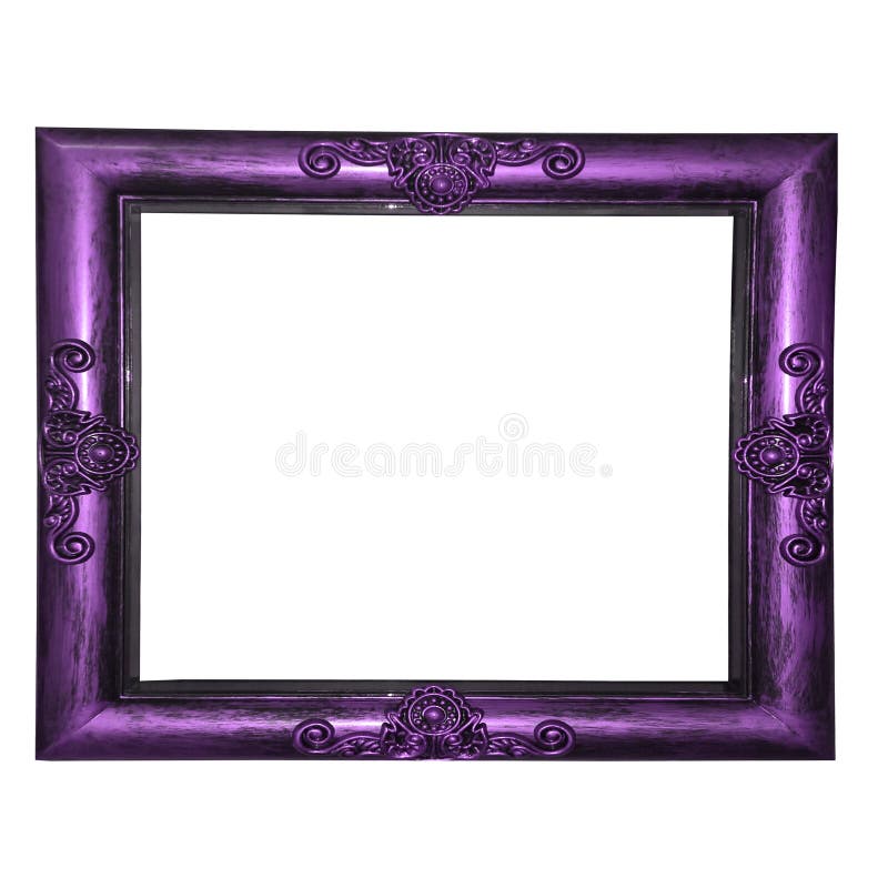Beautiful Purple Frame Isolated on White Background Stock Image - Image ...