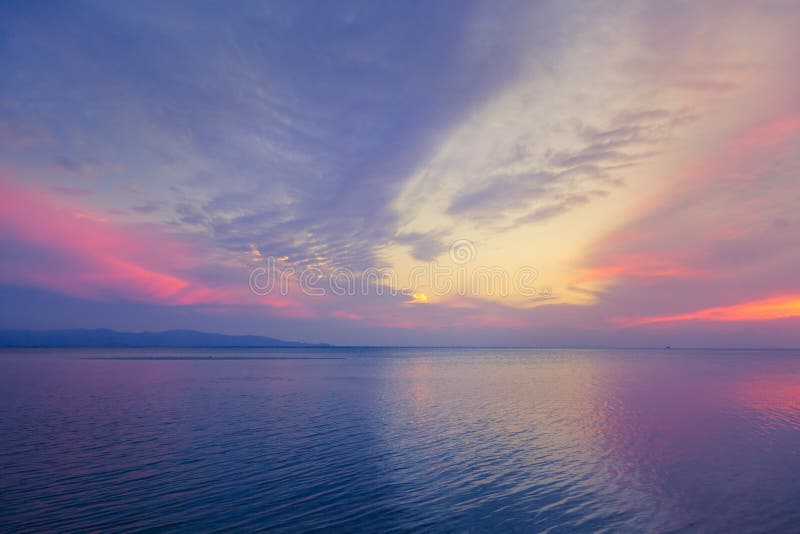 Beautiful Purple Sea Sunset. Stock Image - Image of purple, sunset ...
