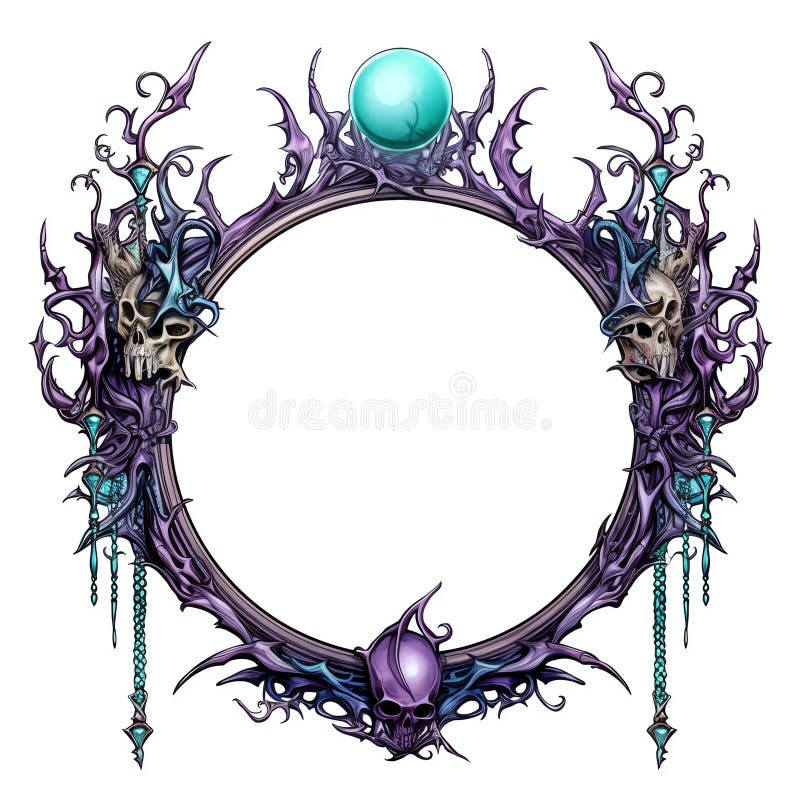 Beautiful Purple Witch Frame Clipart Illustration Stock Illustration ...