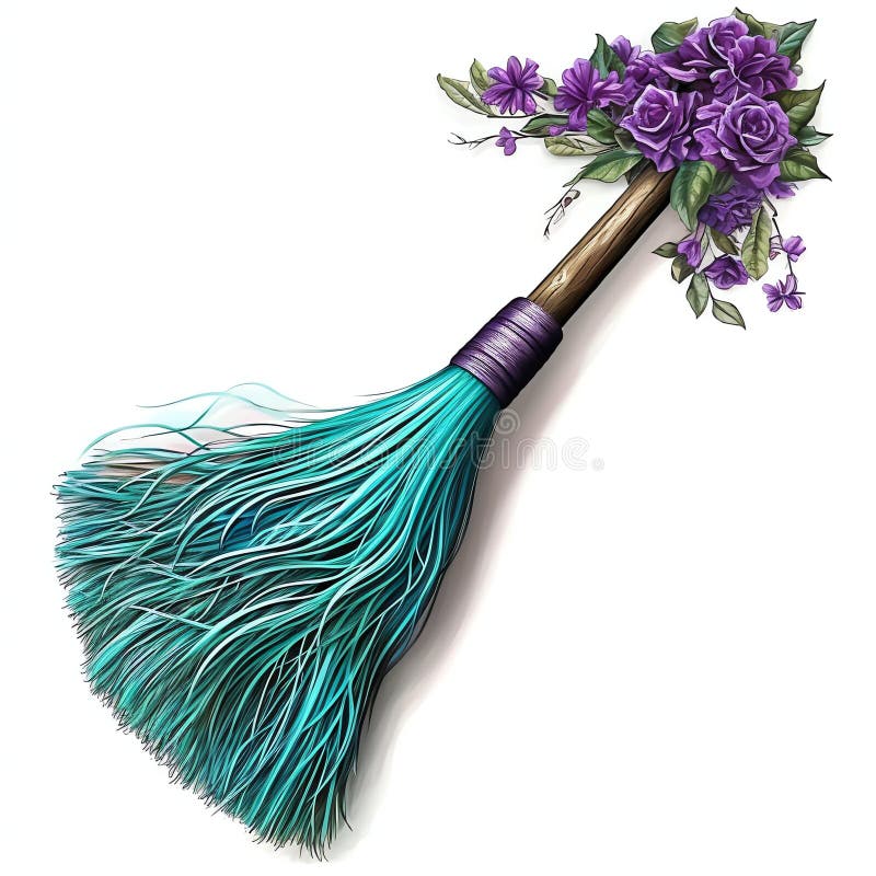 Beautiful Purple Witch S Broom Clipart Illustration Stock Illustration ...