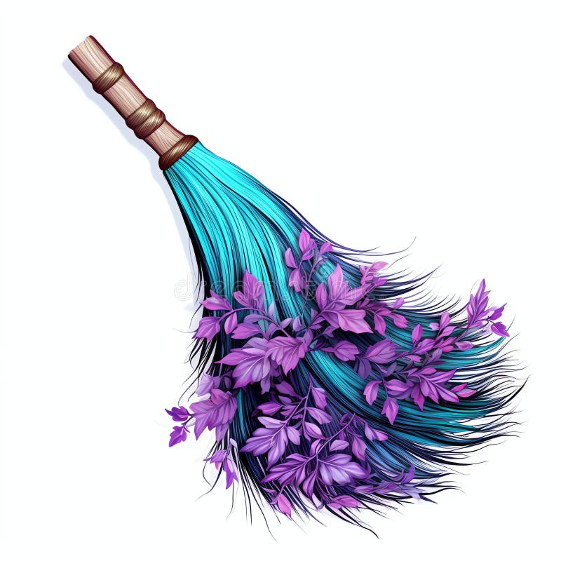 Beautiful Purple Witch S Broom Clipart Illustration Stock Illustration ...