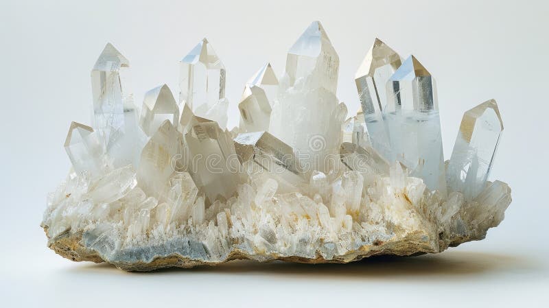 Beautiful Quartz Crystal Cluster on a Neutral Background Stock Image ...