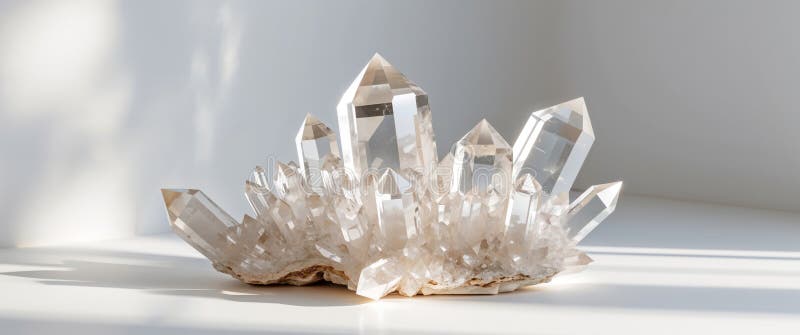 Beautiful Quartz Crystals Reflecting Light Close Up View Stock Photos ...