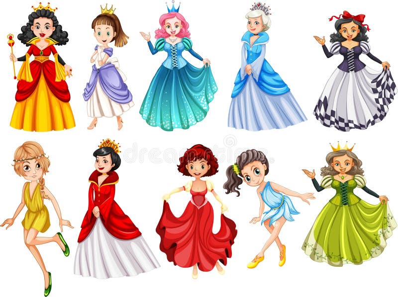 Beautiful Queen Girls Print Vector Art Stock Vector - Illustration of ...