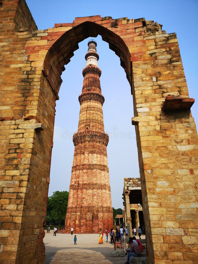 Beautiful Qutub Minar in Delhi. Editorial Photography - Image of ...