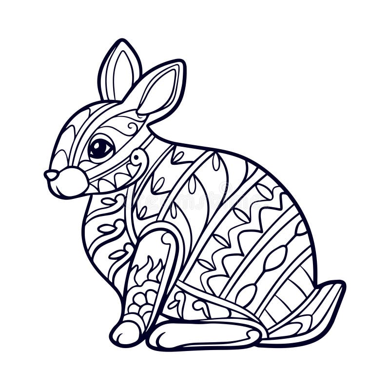 Rabbit Mandala Stock Illustrations – 340 Rabbit Mandala Stock ...