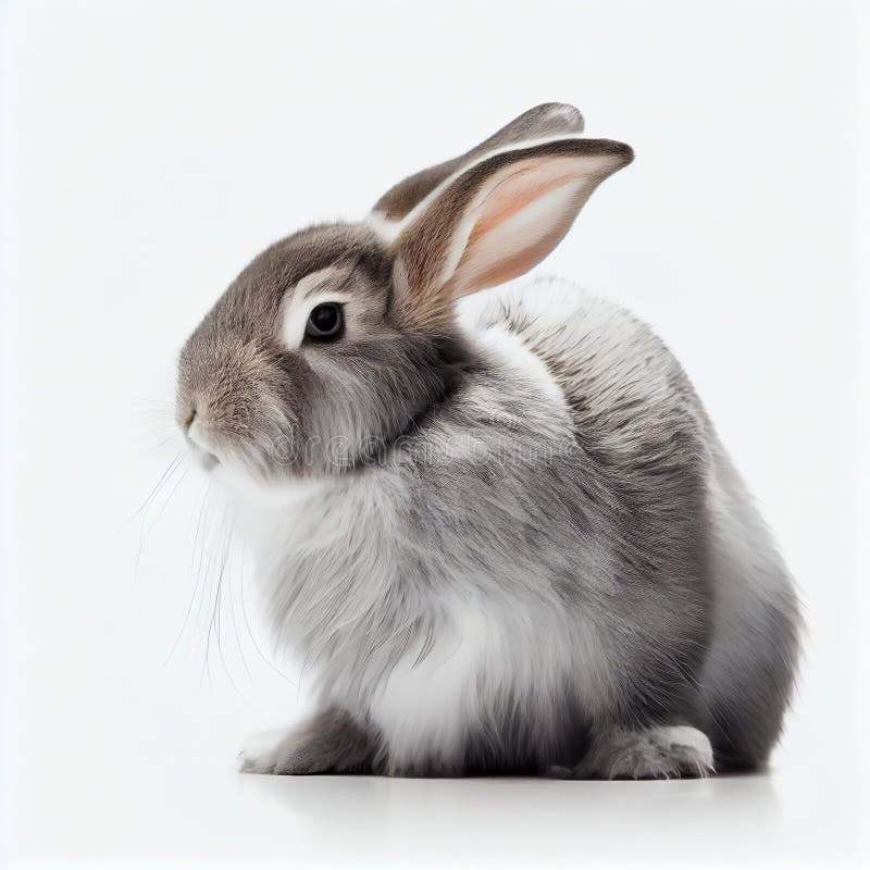 Beautiful Rabbit on White Background Stock Illustration - Illustration ...