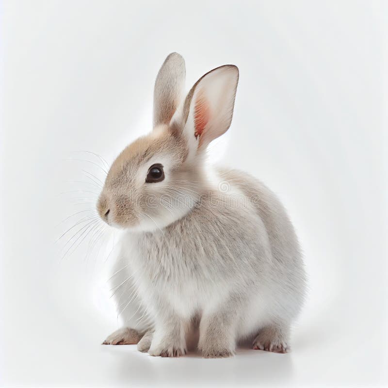 Beautiful Rabbit on White Background for Your Easter Greeting Cards ...