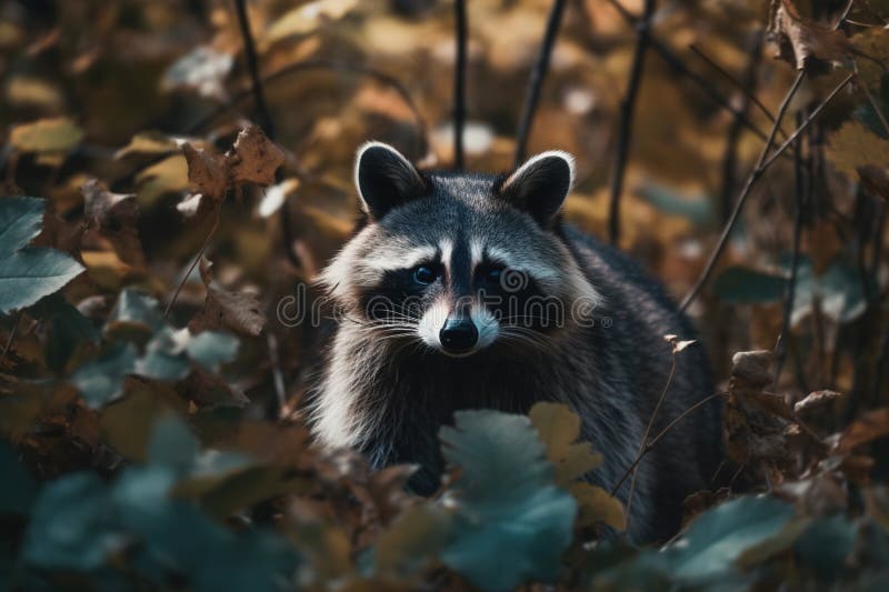 Beautiful Raccoon in Nature. Created Using Generative AI Technology ...