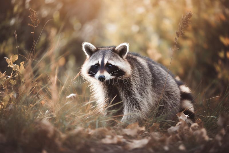 Beautiful Raccoon in Nature. Created Using Generative AI Technology ...