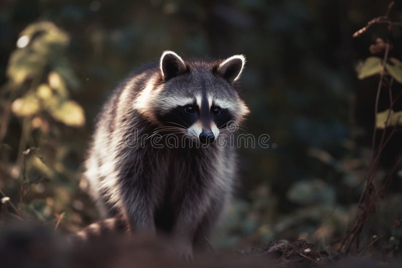 Beautiful Raccoon in Nature. Created Using Generative AI Technology ...