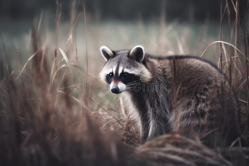 Beautiful Raccoon in Nature. Created Using Generative AI Technology ...