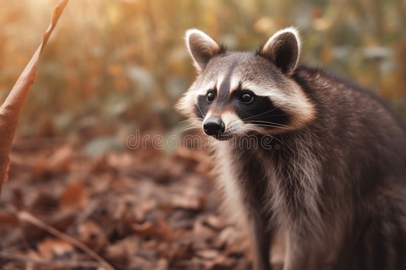 Beautiful Raccoon in Nature. Created Using Generative AI Technology ...