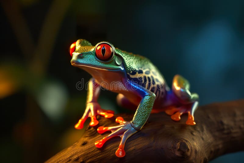 Beautiful Rainbow Colored Crystal Tree Frog, Decorative Figurine, AI ...
