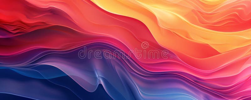 A Beautiful Rainbow Gradient Wave Pattern with Bold, Undulating Curves ...