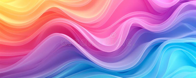 A Beautiful Rainbow Gradient Wave Pattern with Smooth, Undulating ...