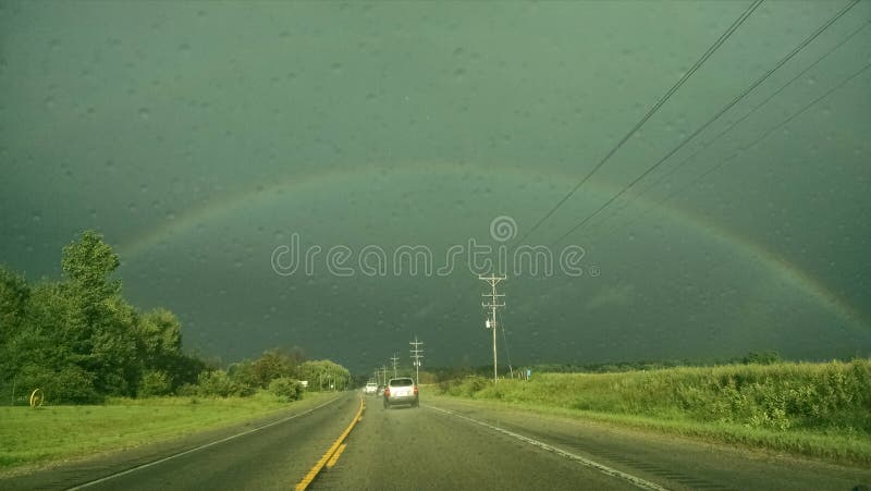 Beautiful Rainbow Over Michigan Stock Image - Image of cloud, grass ...