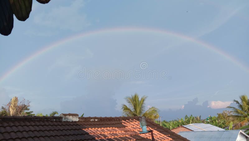Beautiful Rainbow Scenery in the Afternoon Stock Image - Image of ...