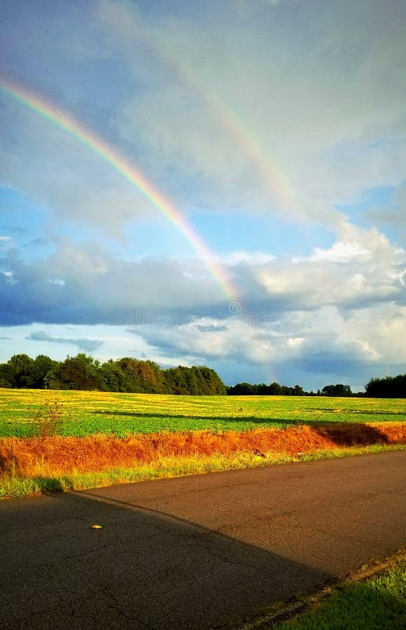Double rainbow stock image. Image of beautiful, rainbow - 123192953