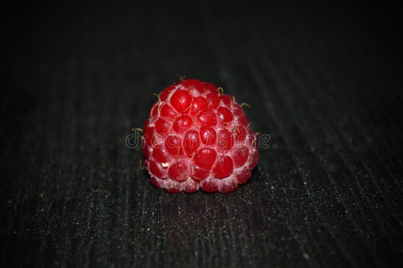 Beautiful Raspberries on a Dark Background Close Up Stock Photo - Image ...